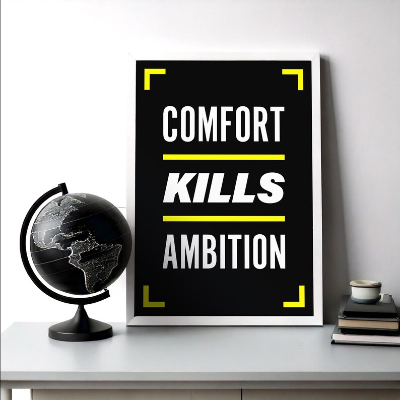 Motivational Poster Bold Wall Art for Gym Decor, Inspiring Office Wall ...