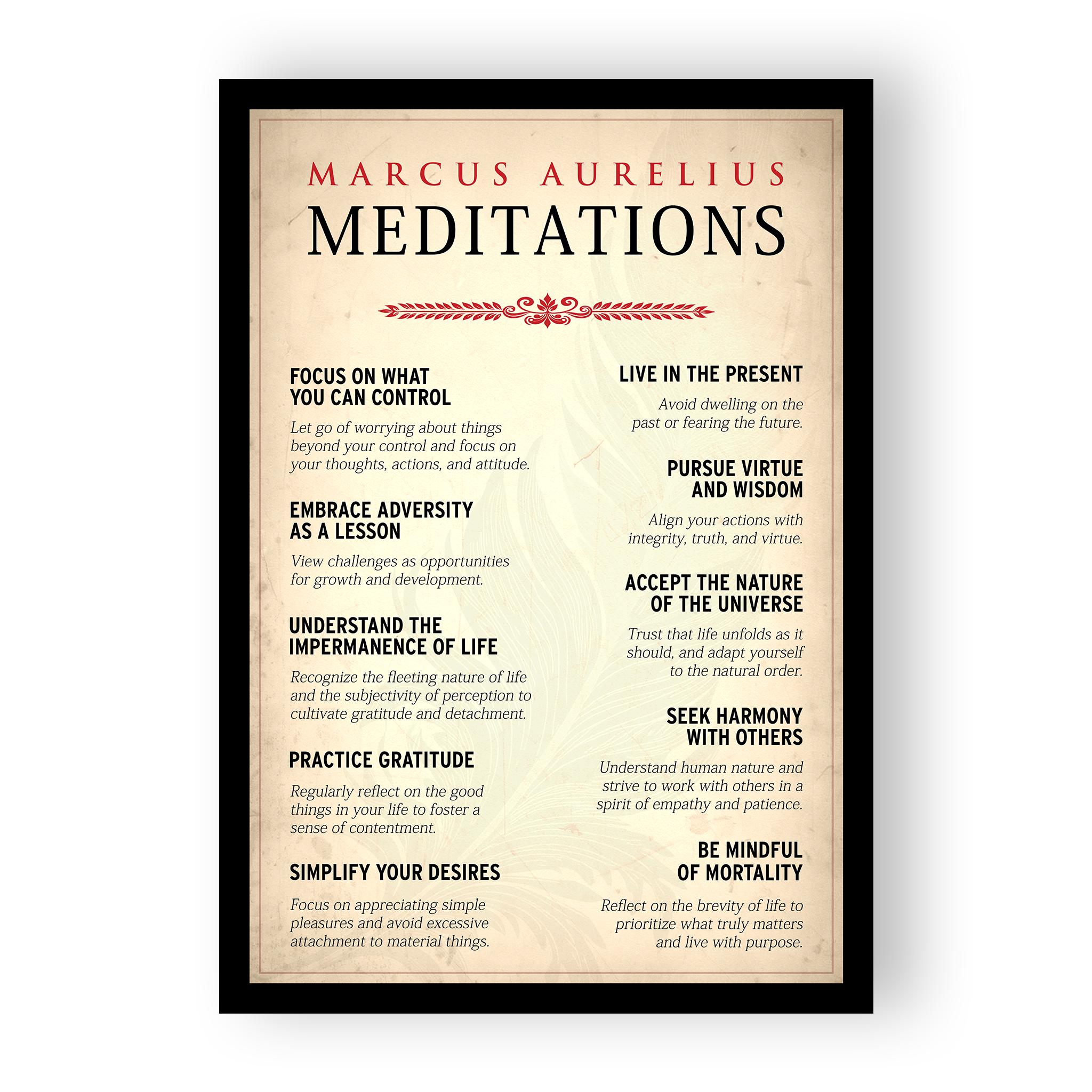 Marcus Aurelius Meditations Poster Marcus Aurelius Print Stoic Wall Art ...