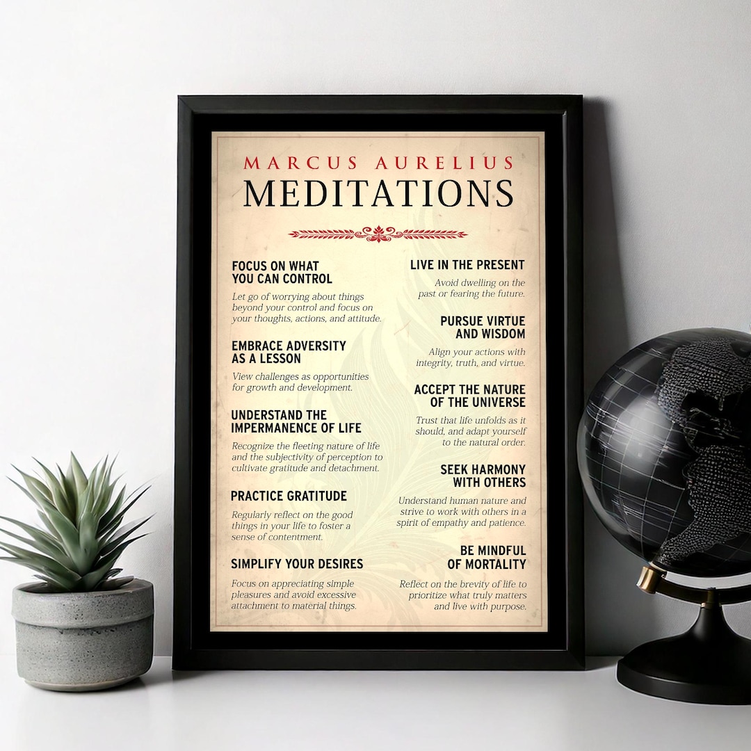 Marcus Aurelius Meditations Poster Marcus Aurelius Print Stoic Wall Art ...
