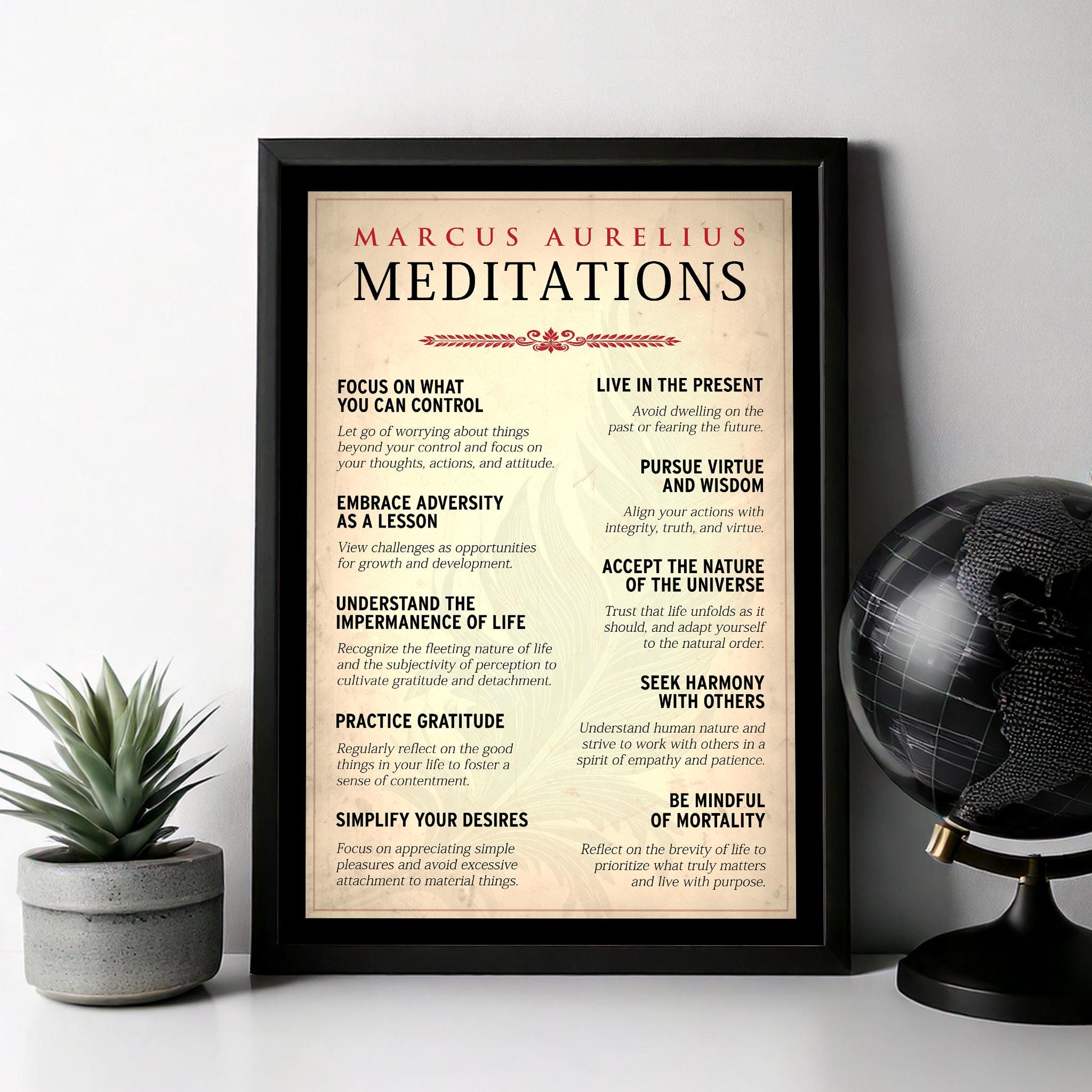 Marcus Aurelius Meditations Poster Marcus Aurelius Print Stoic Wall Art ...