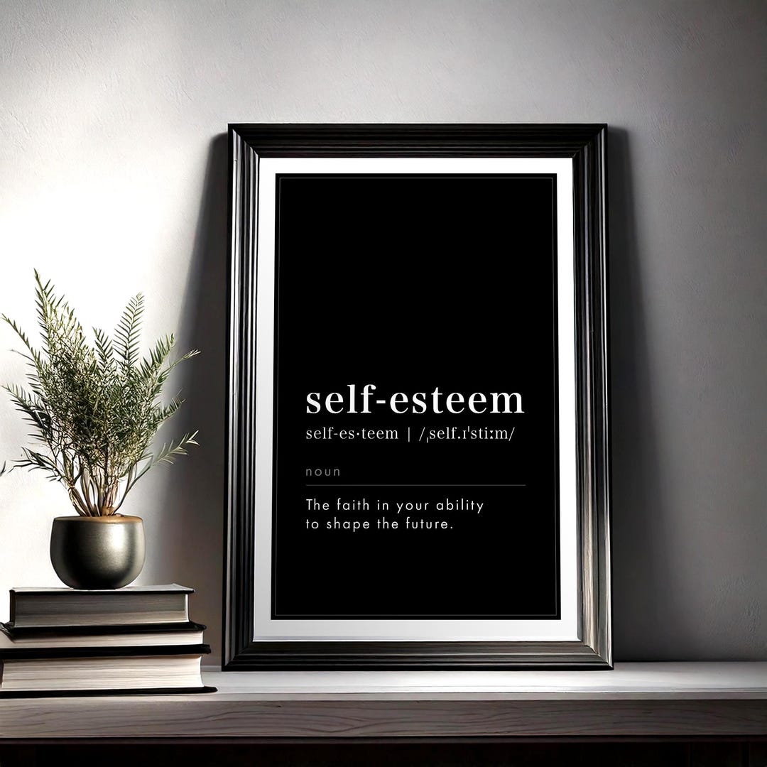 Self-esteem Definition Print Self Care Gift Positive Affirmation Poster ...