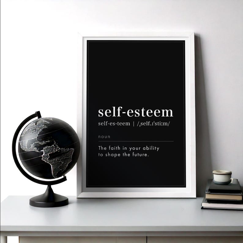 Self-esteem Definition Print Self Care Gift Positive Affirmation Poster ...