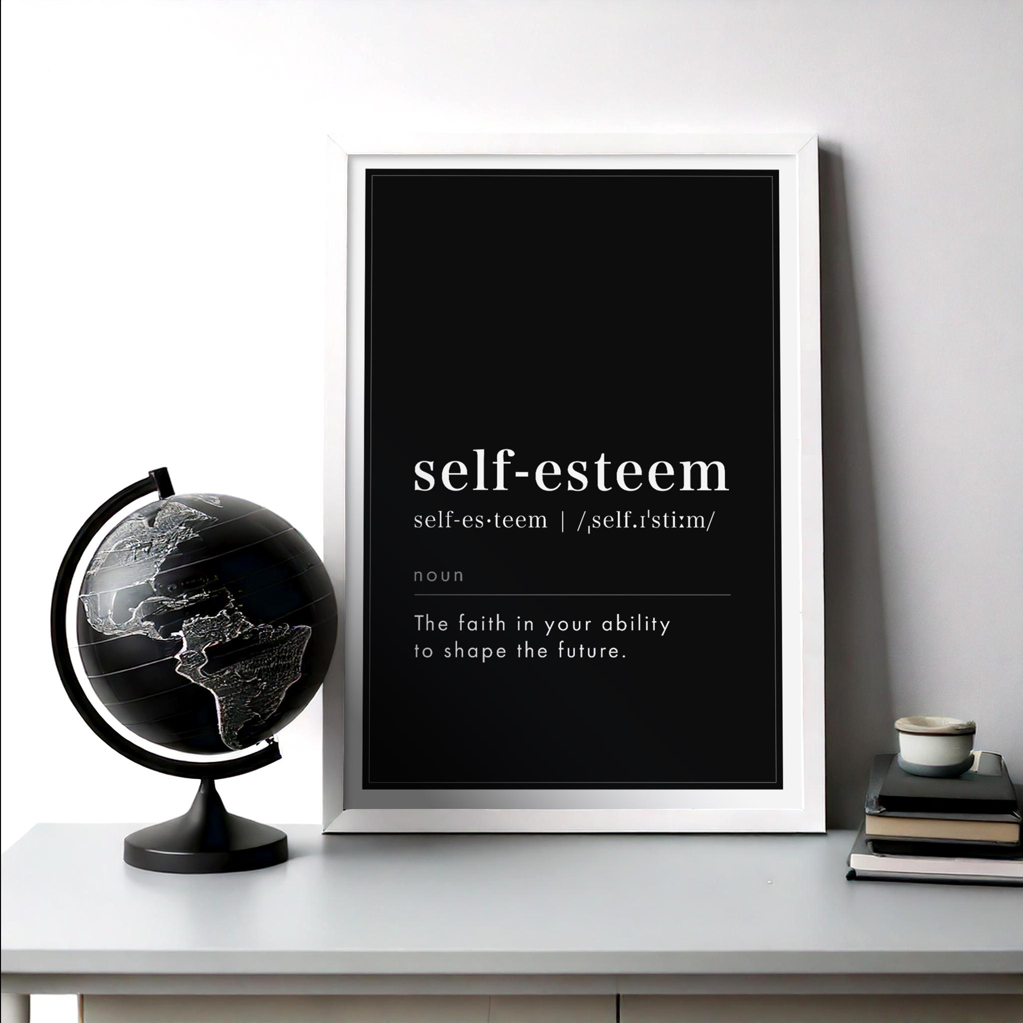 Self-esteem Definition Print Self Care Gift Positive Affirmation Poster ...