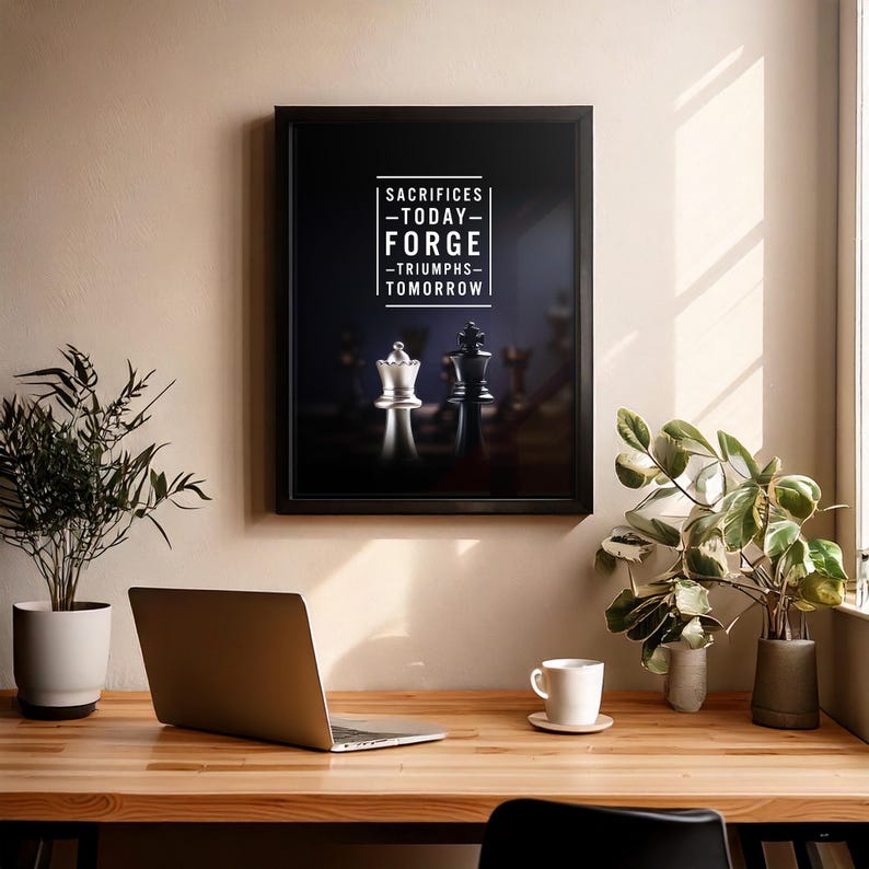 Motivational Chess Poster Chess Player Gift Wall Art Print ...