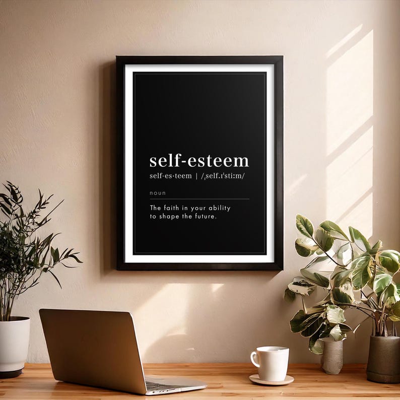 Self-esteem Definition Print Self Care Gift Positive Affirmation Poster ...