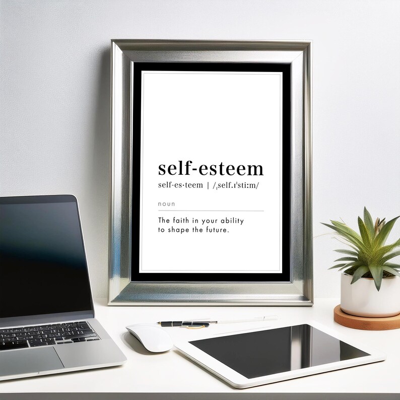 Self-esteem Definition Print Self Care Gift Positive Affirmation Poster ...