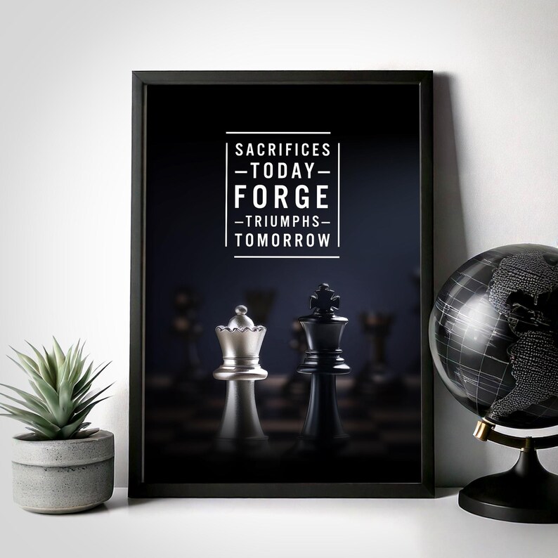 Motivational Chess Poster Chess Player Gift Wall Art Print ...