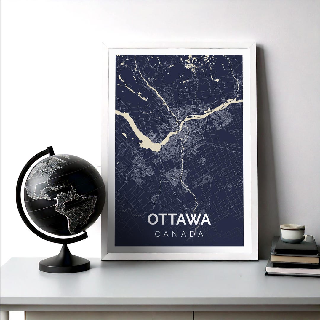 Ottawa Map Print Poster Wall Art for Living Room, Bedroom, Office Gift ...