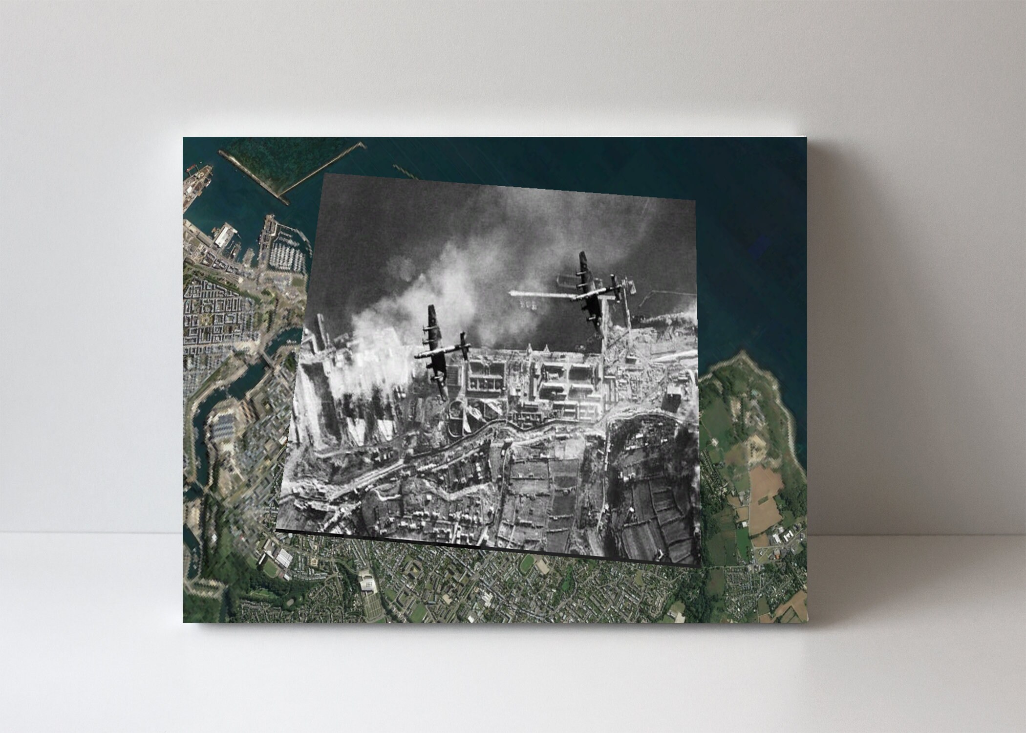 WW2 Canvas Print of Two Handley Page Halifaxs of 35 Sqn RAF Flying Over ...