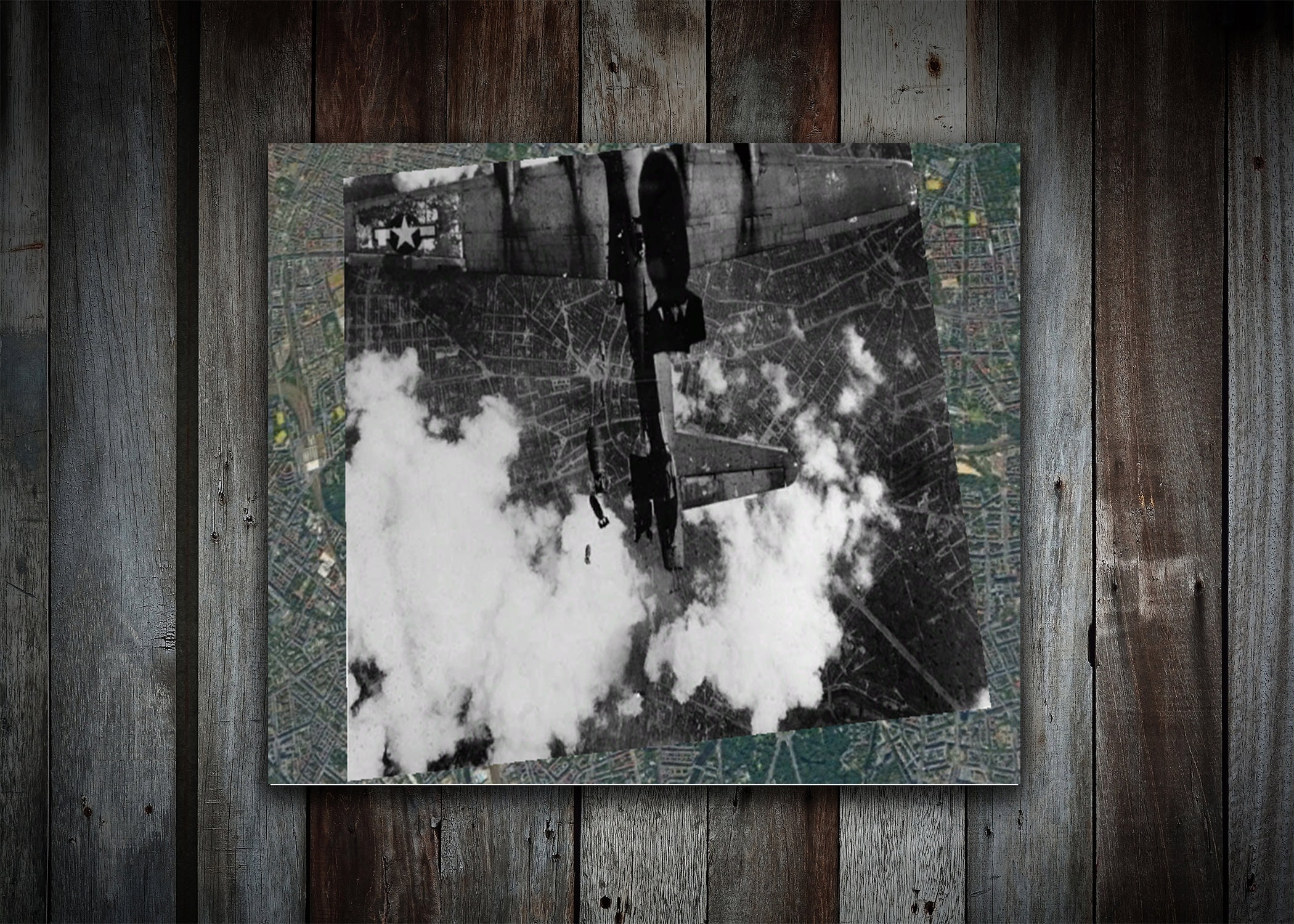 WW2 Canvas Print of A B-17 of the Eighth Air Force Taking Friendly Fire ...