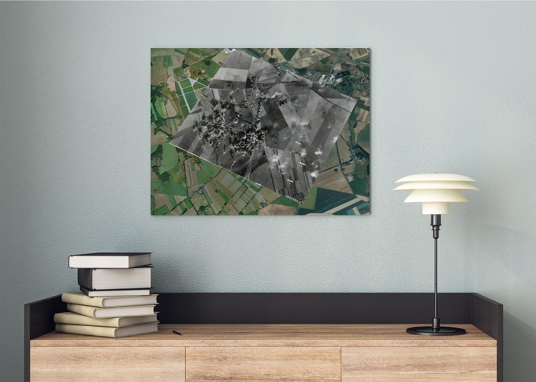 WW2 Canvas Print of B-17s of Eighth Air Force Bomb the Stargard Air ...