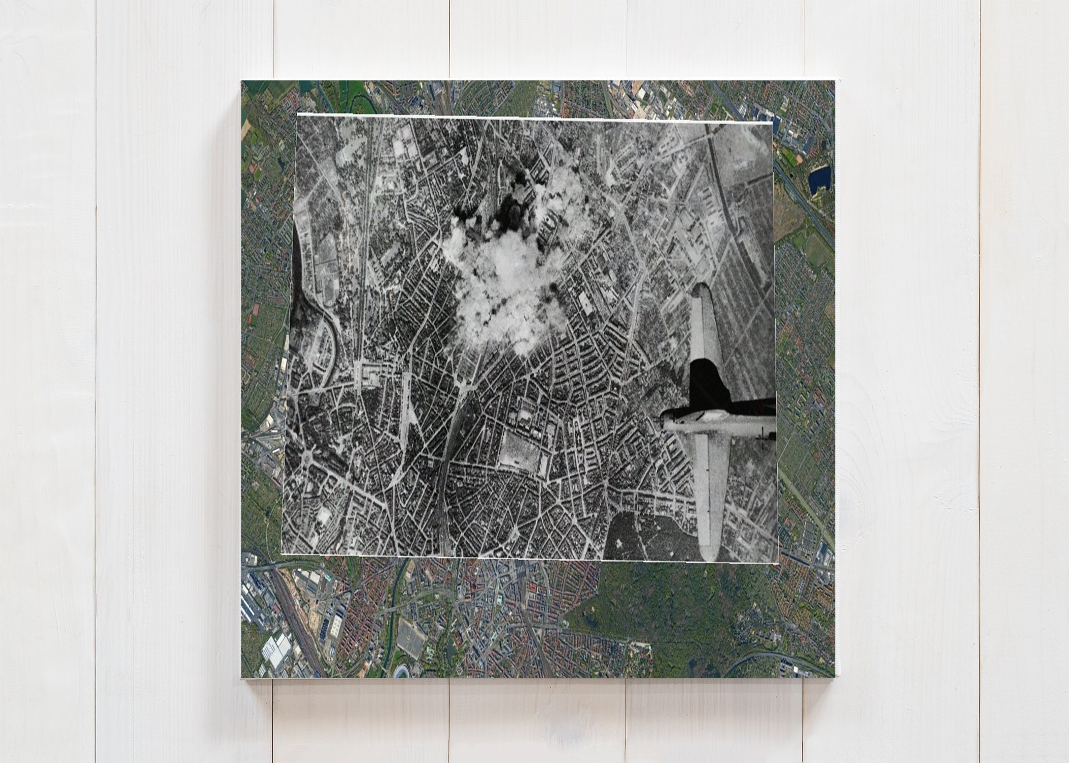 WW2 Canvas Print of Tail of a B-17 Over Hannover, Germany - Etsy