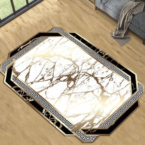 Gold Carpet, Modern Carpet, Gold Area Rugs, Gold Marble Pattern Carpet ...