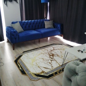 Gold Carpet, Modern Carpet, Gold Area Rugs, Gold Marble Pattern Carpet ...