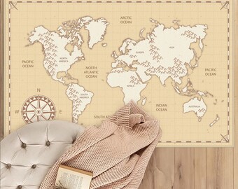 Modern Rug, Old World Map Rug, Vintage Map Rug, Vintage World Map Rug ...