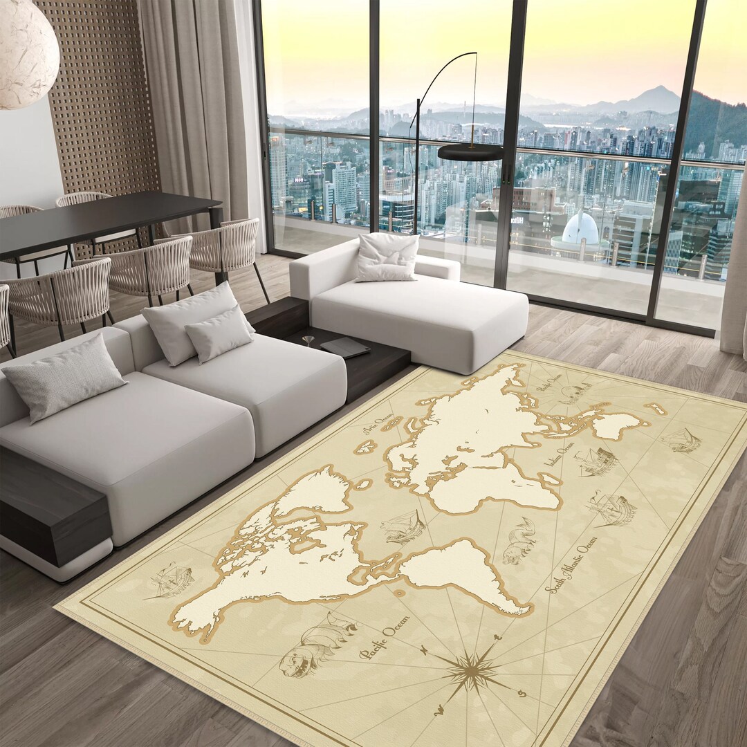 Modern Rug, Old World Map Rug, Vintage Map Rug, Vintage World Map Rug ...