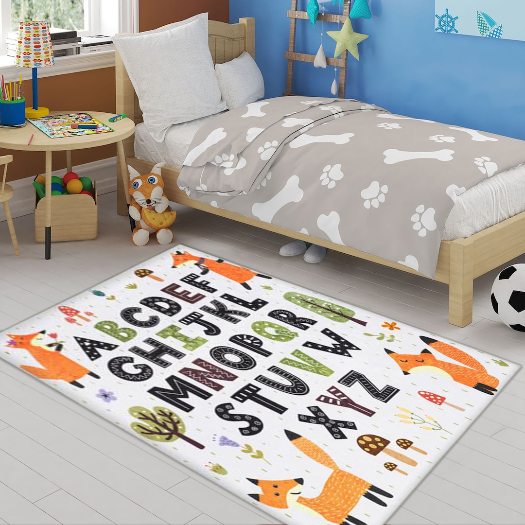 Letter Carpet, Alphabet Kids Carpet, Cute Animal Educational Carpet ...