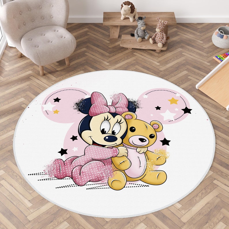 Baby Minnie Mouse Rugs,pink Minnie Mouse Rug,baby Girl Playroom Mats ...