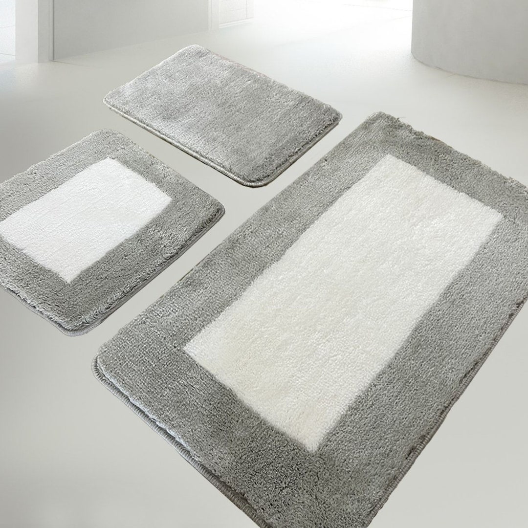 3-piece Bath Mat Set, 3-piece Gray Mat Set, Cabinet Set, Decorative ...