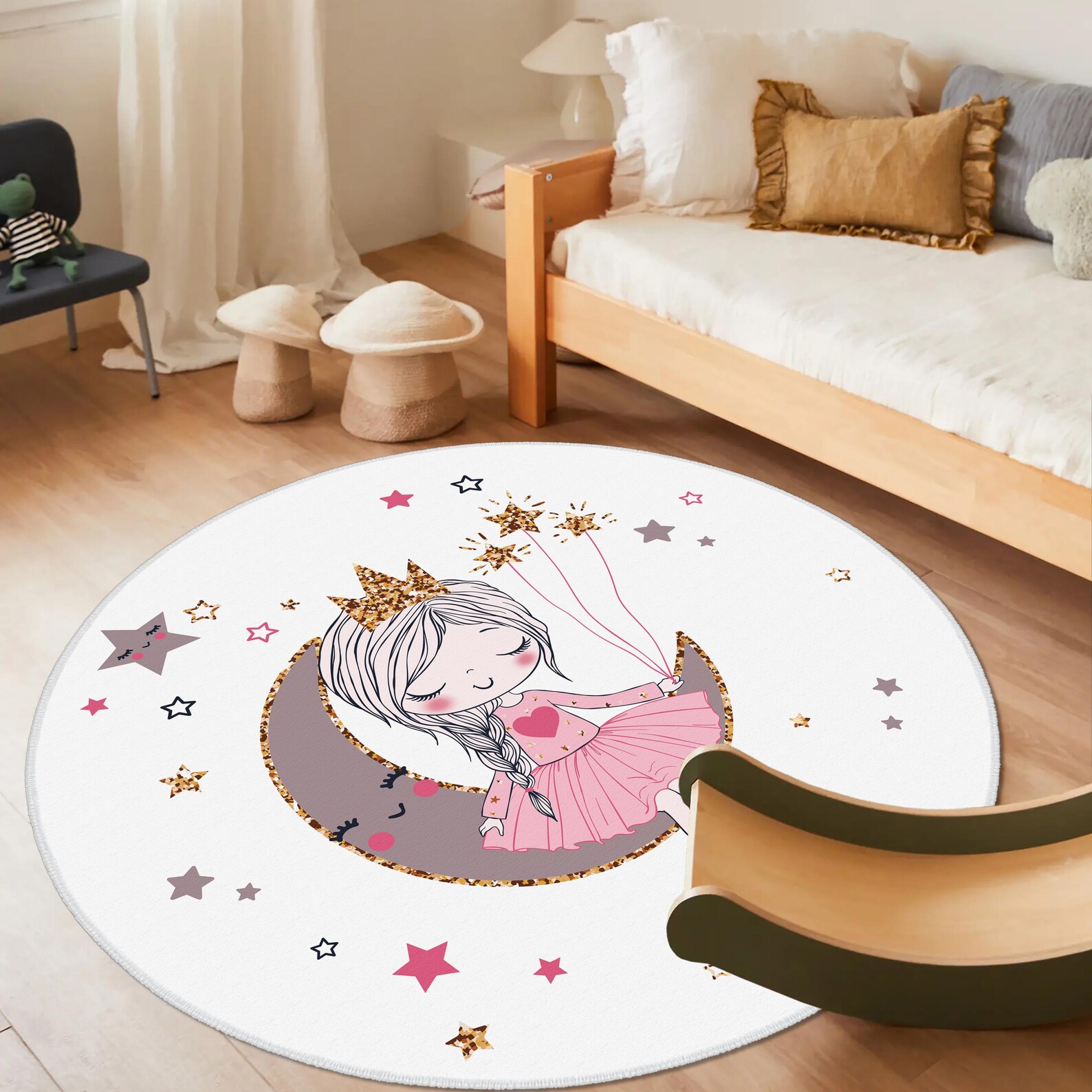 Fairy Girl Rugs,girls Room Rug,little Princess Round Carpet, Starry ...