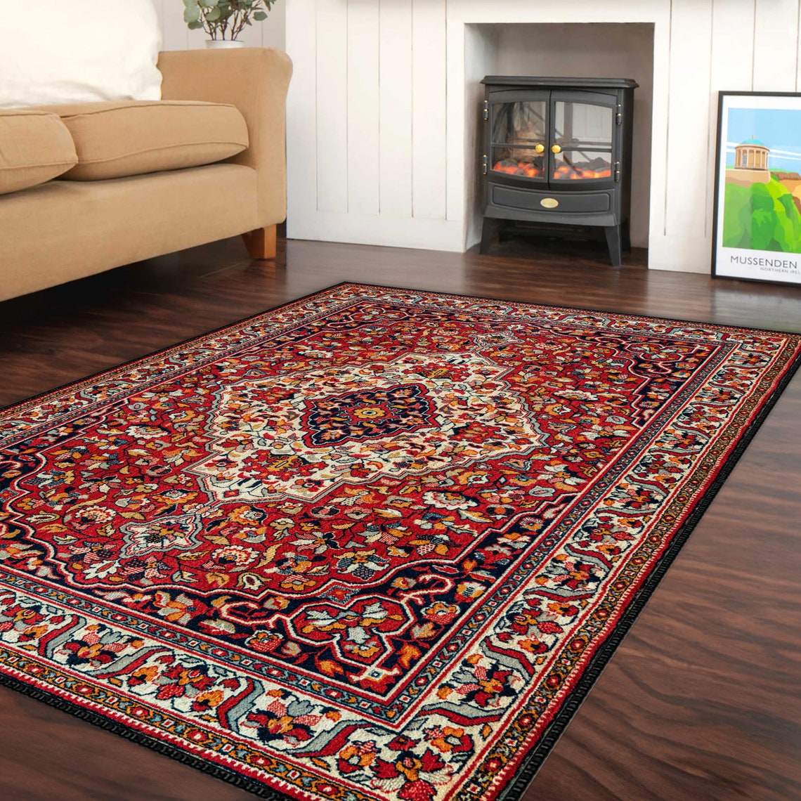 Red Pattern Carpet, Farmhouse Rugs, Red Rugs, Red Vintage Rugs ...