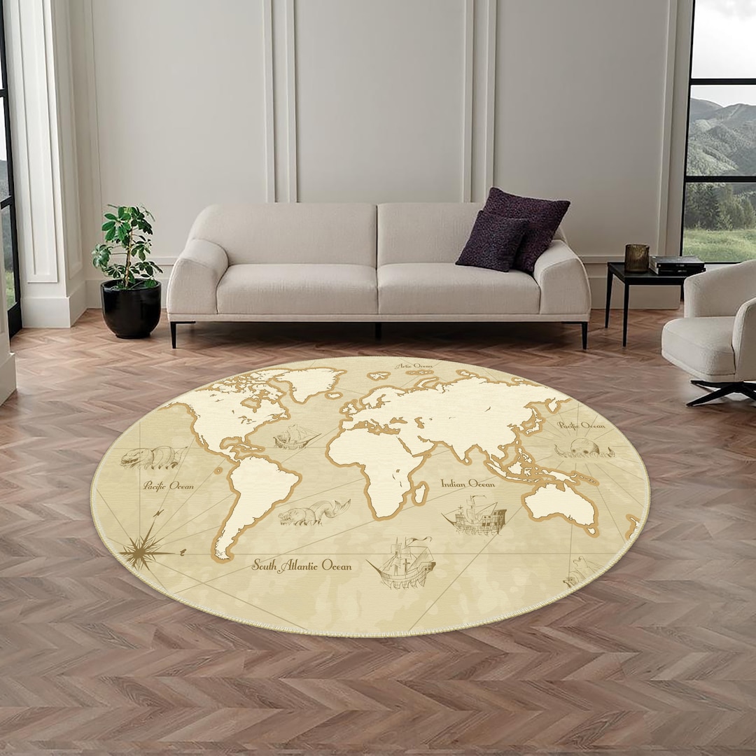 World Map Rug, World Map Education Rug, Map Rug, World Map Design ...