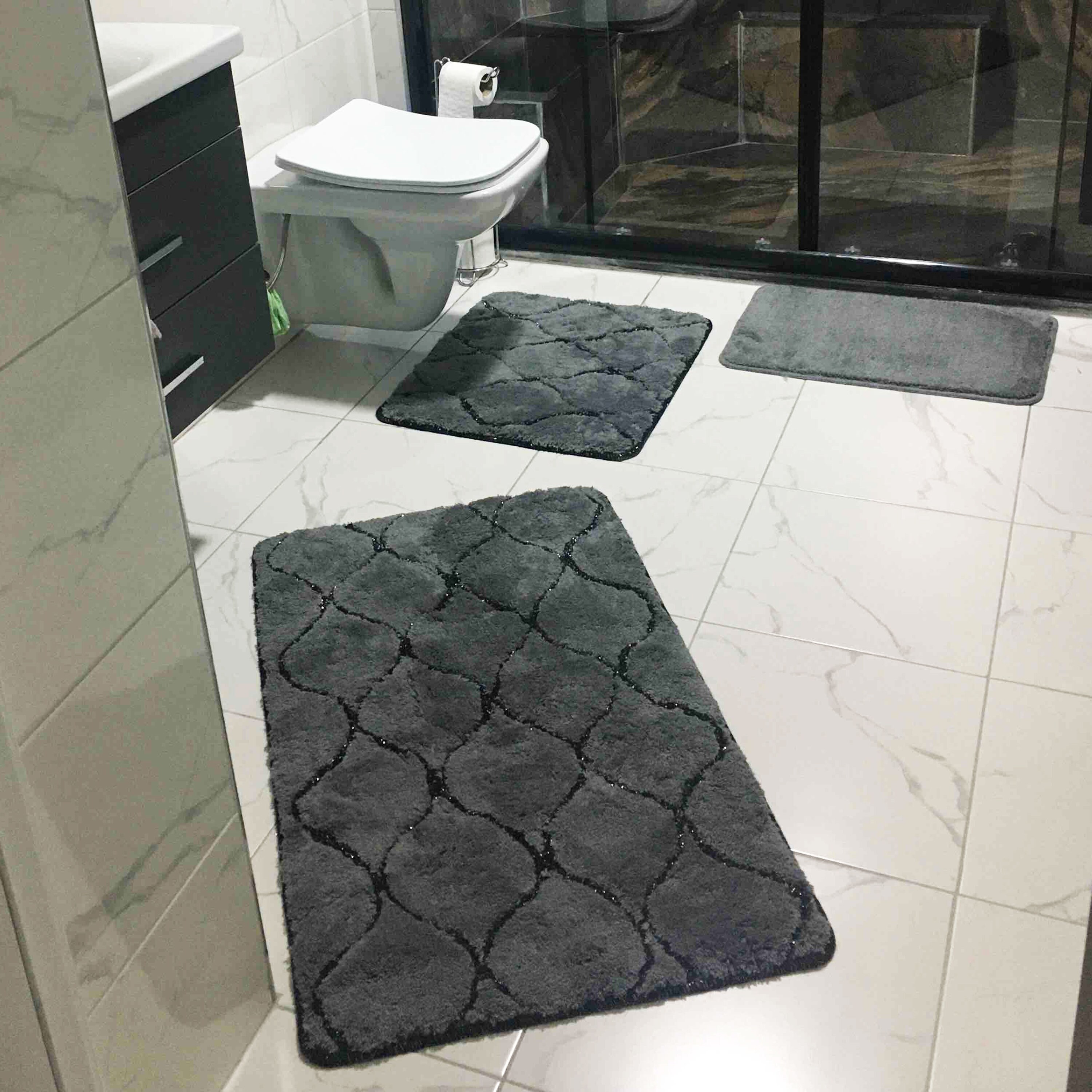 3-piece Bath Mat Set, 3-piece Gray Mat Set, Cabinet Set, Decorative ...