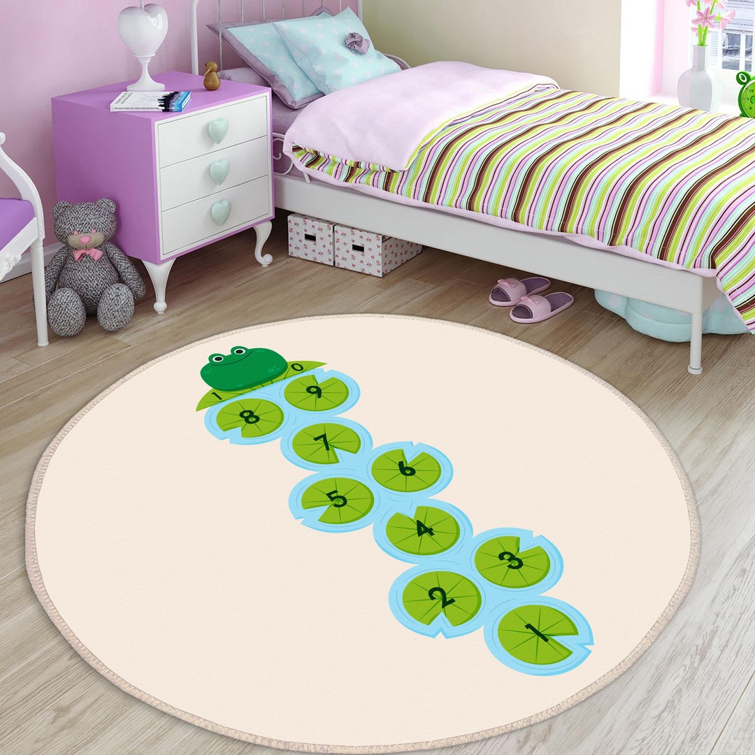 Hopscotch Play Area Rug,playroom Activity Mat,kid's Room Game Carpet ...