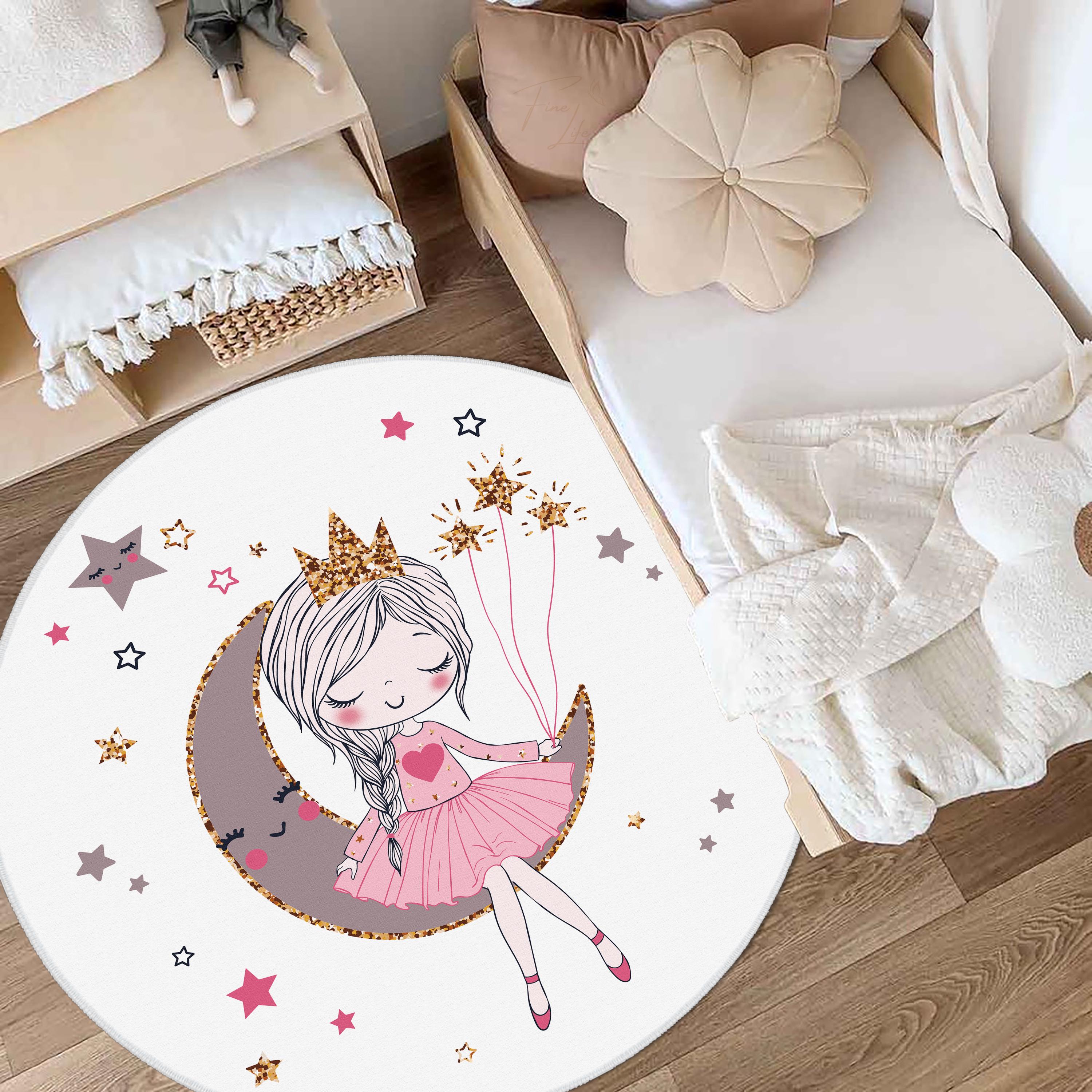 Fairy Girl Rugs,girls Room Rug,little Princess Round Carpet, Starry ...