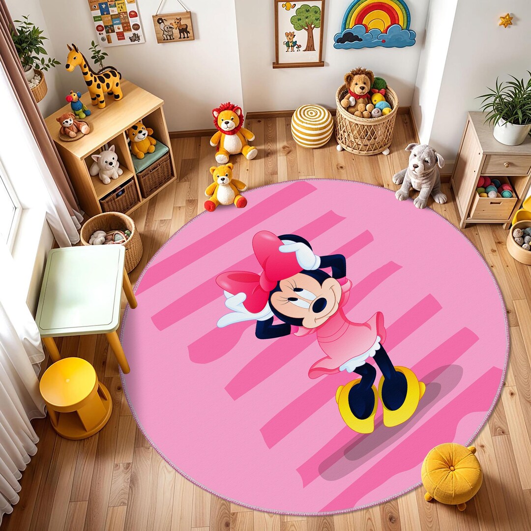 Baby Minnie Mouse Rug, Pink Minnie Mouse Rug, Baby Girl Room Rug ...