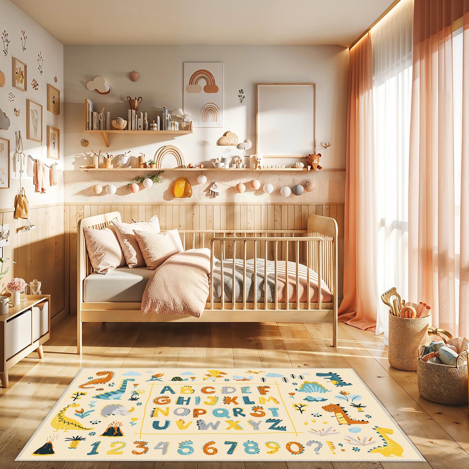 Letter Carpet, Number Kids Carpet, Dinosaur Figure Educational Carpet ...
