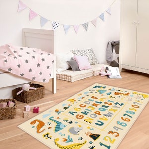 Letter Carpet, Number Kids Carpet, Dinosaur Figure Educational Carpet ...