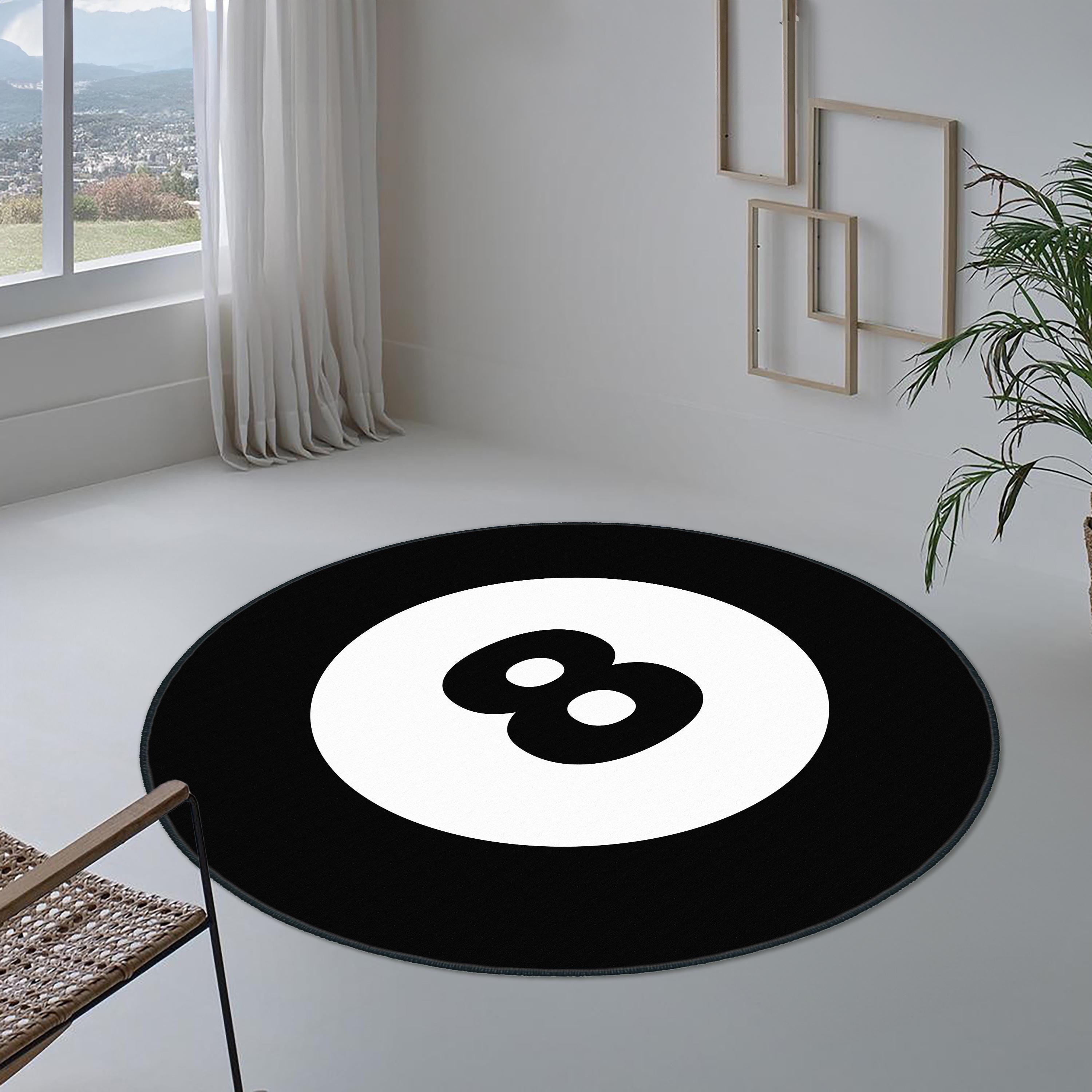Billiard Ball Rug, 8 Ball Rug, Round Rug, Billiard Ball Rug, Living ...