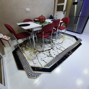Gold Carpet, Modern Carpet, Gold Area Rugs, Gold Marble Pattern Carpet ...