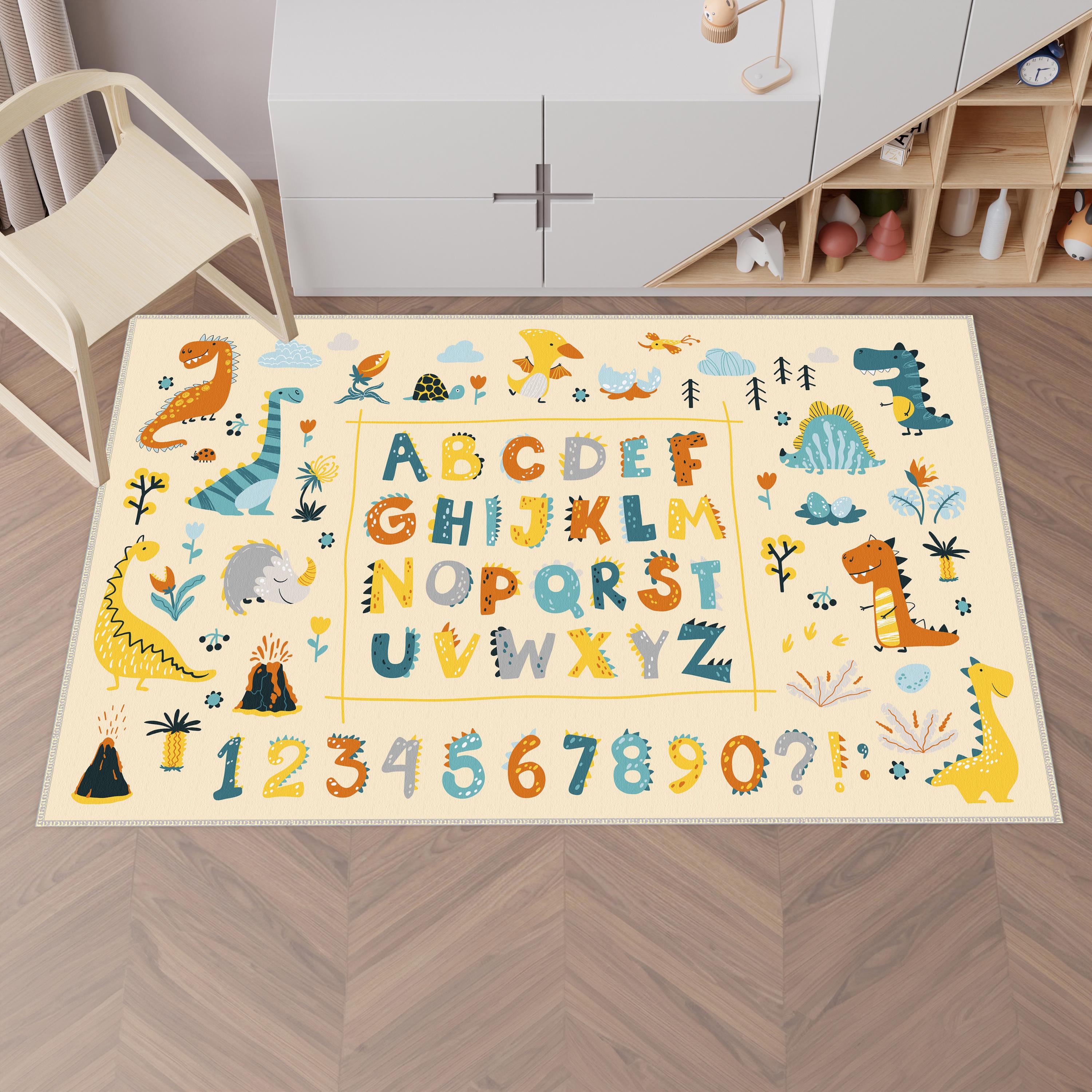Letter Carpet, Number Kids Carpet, Dinosaur Figure Educational Carpet ...
