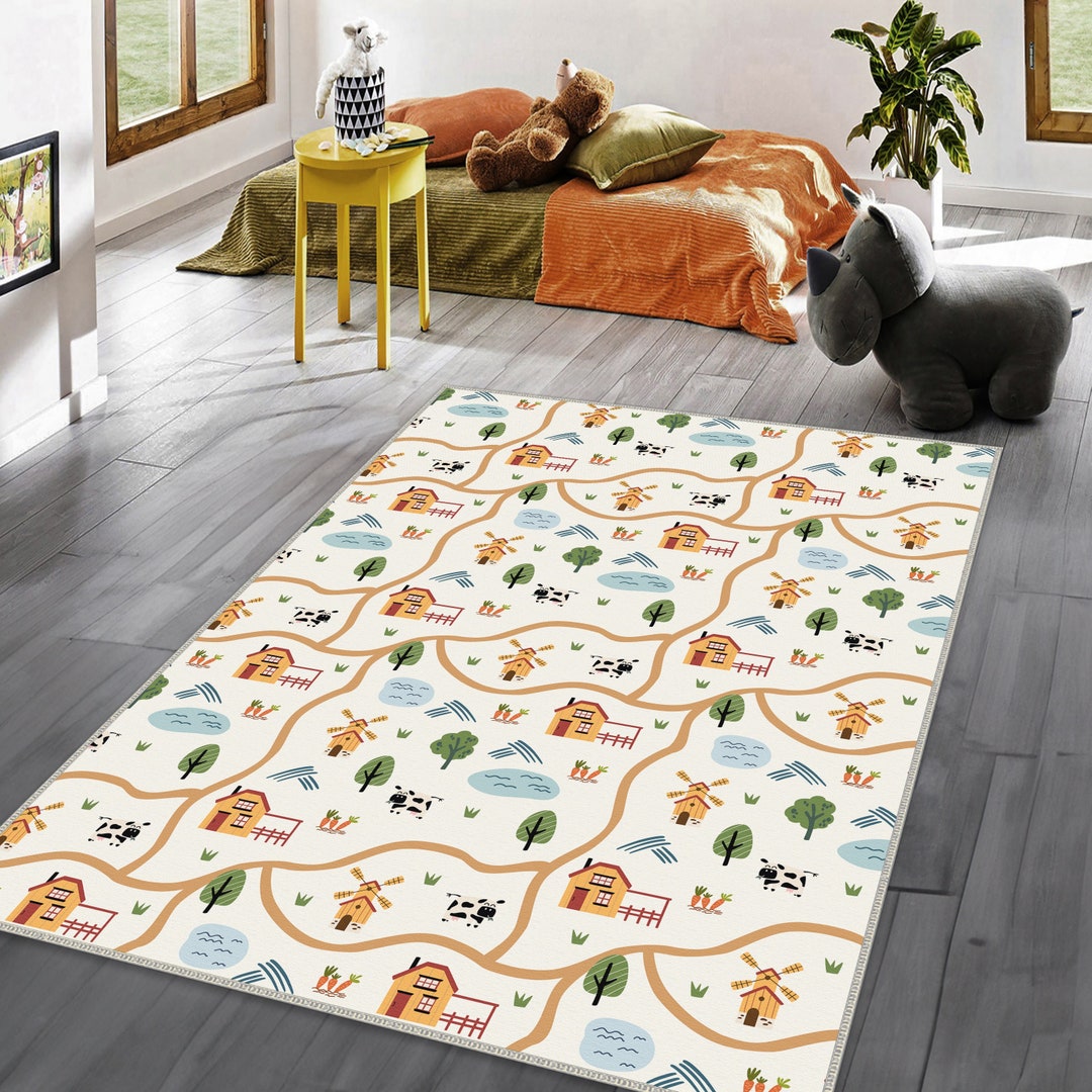 Kids Road Rug, City Road Rug, Nursery Rug, World Road Rug, Farm House ...