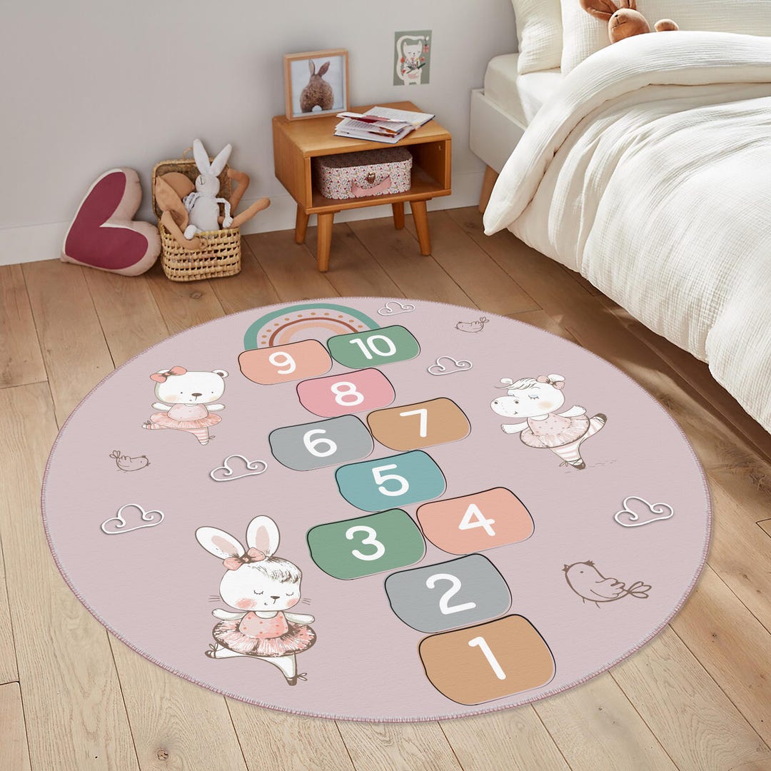Hopscotch Game Carpet, Number Learning Rug,kid's Activity Carpets ...