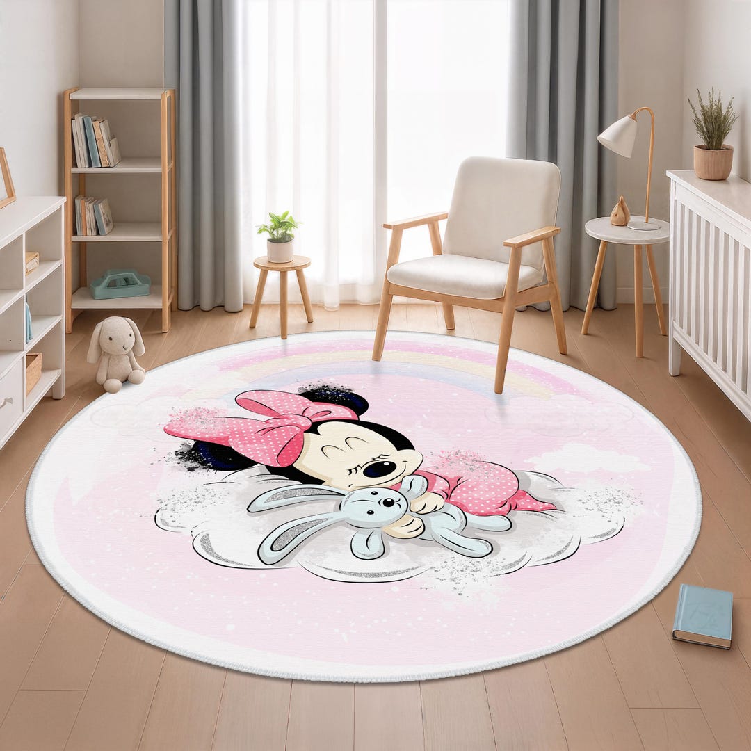 Minnie Mouse Baby Rug, Cute Mickey Mouse Kids Carpet, Baby Girl ...