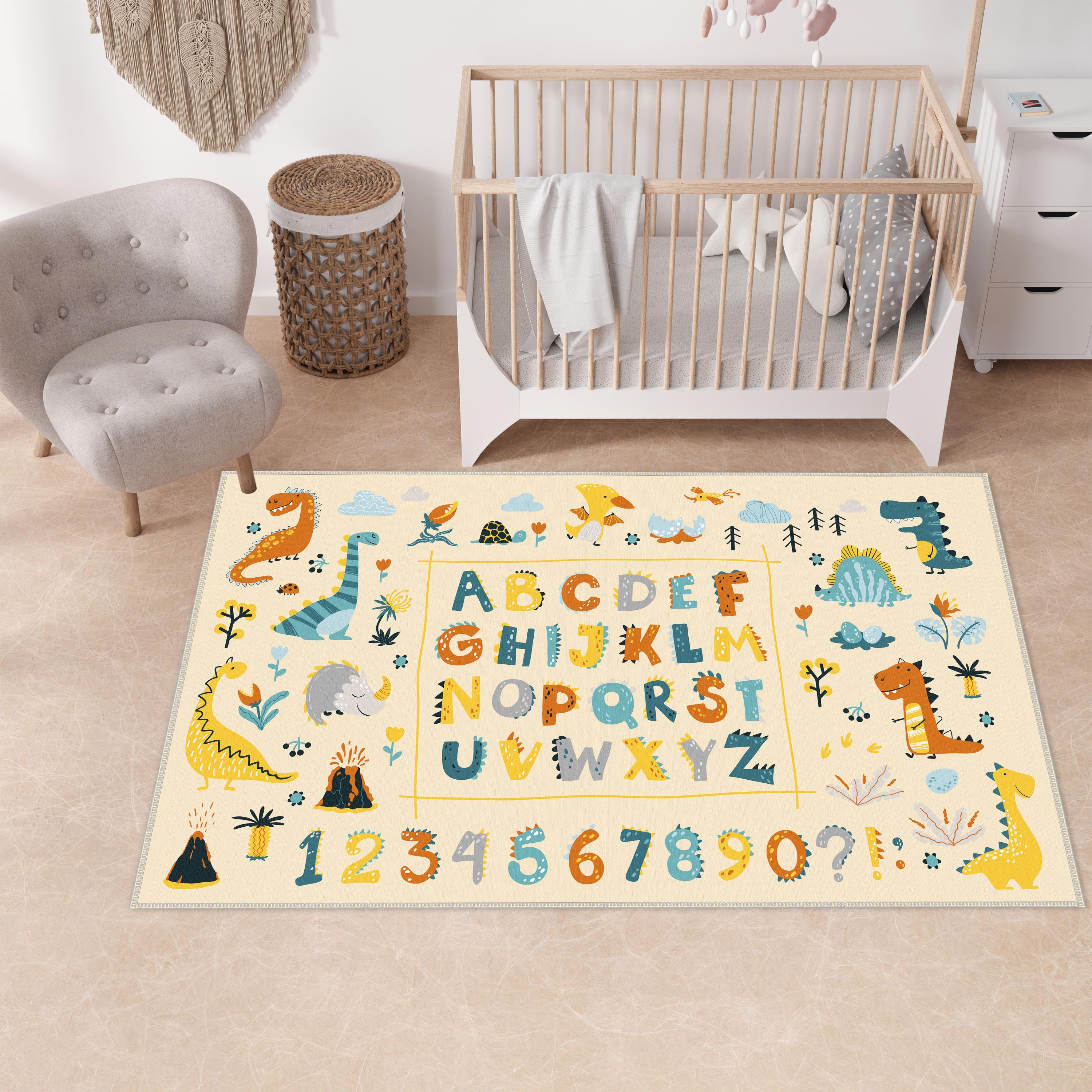 Letter Carpet, Number Kids Carpet, Dinosaur Figure Educational Carpet ...