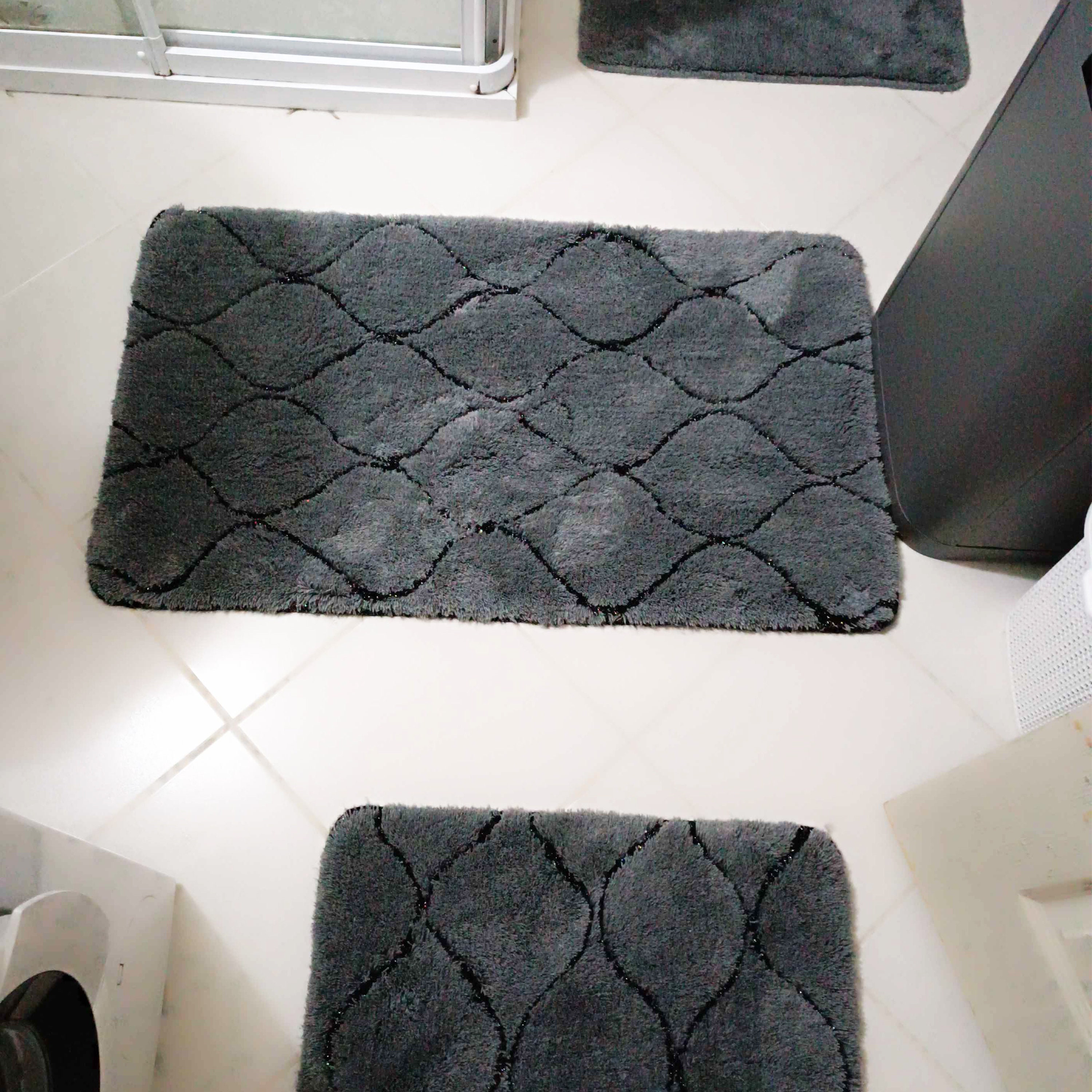 3-piece Bath Mat Set, 3-piece Gray Mat Set, Cabinet Set, Decorative ...