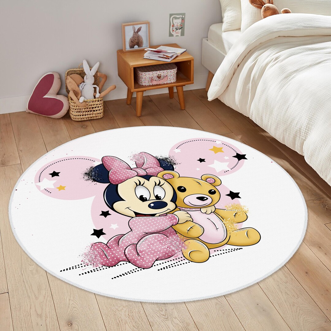 Baby Minnie Mouse Rugs,pink Minnie Mouse Rug,baby Girl Playroom Mats ...