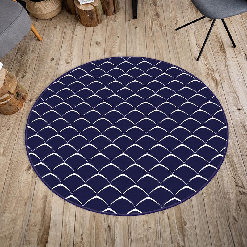 Blue Round Rug - Etsy