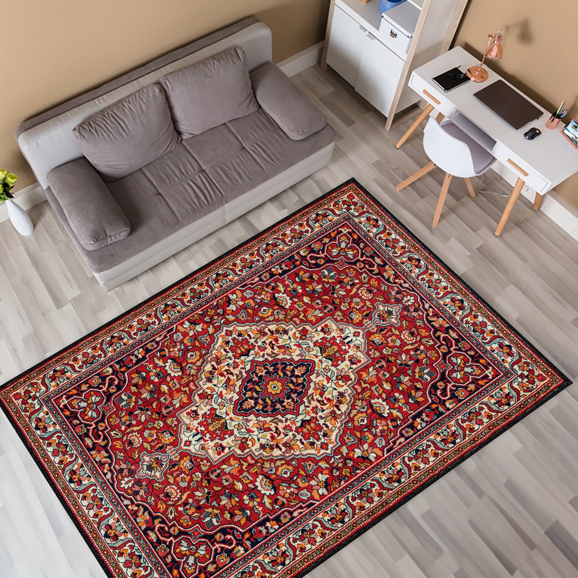 Red Pattern Carpet, Farmhouse Rugs, Red Rugs, Red Vintage Rugs ...