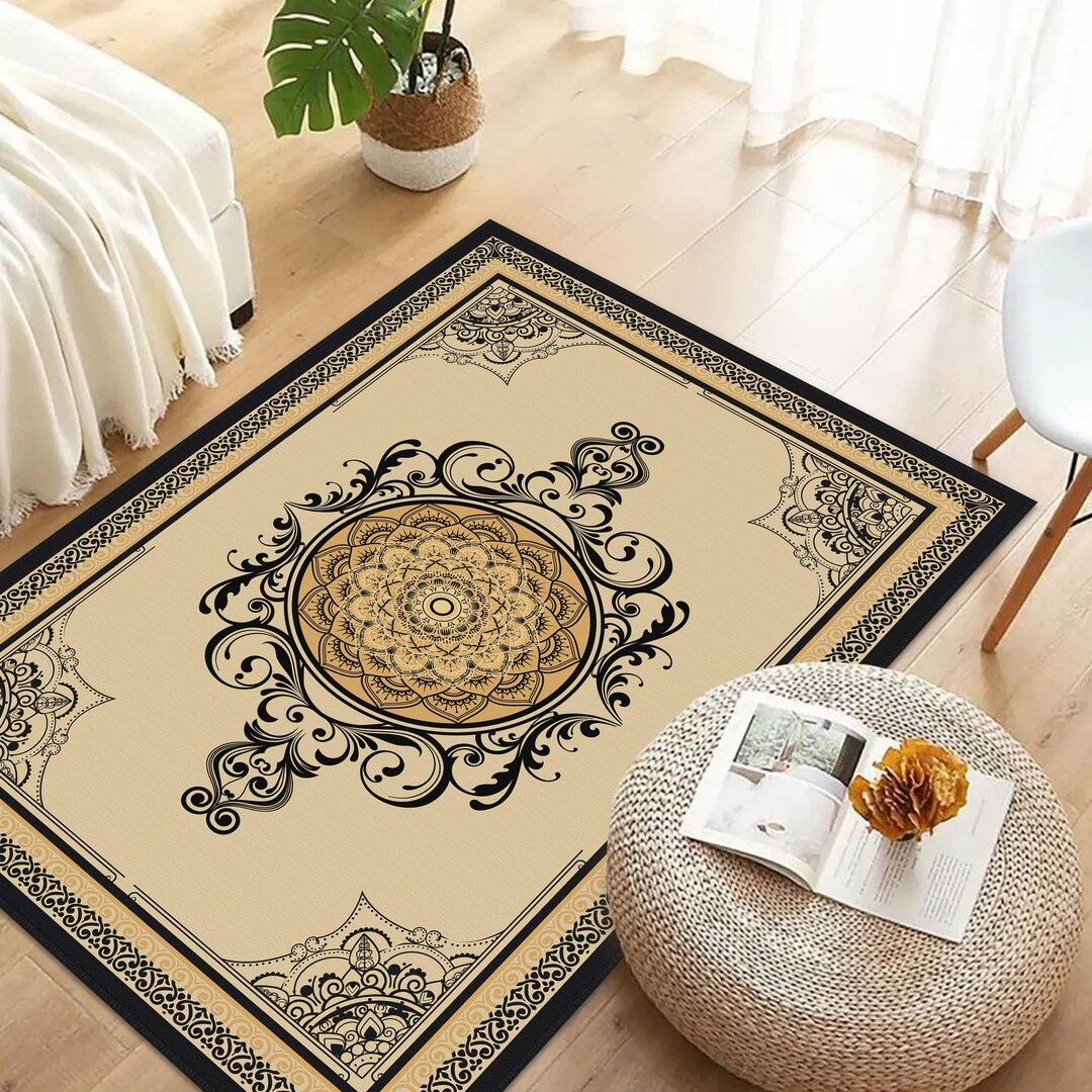 Modern Carpet Models, Mandala Patterned Carpet, Stylish Living Room ...