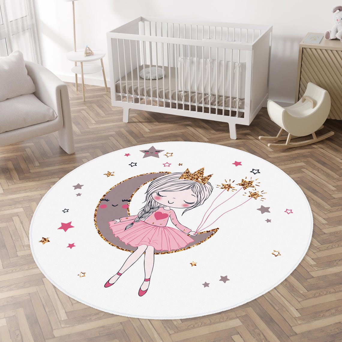 Fairy Girl Rugs,girls Room Rug,little Princess Round Carpet, Starry ...