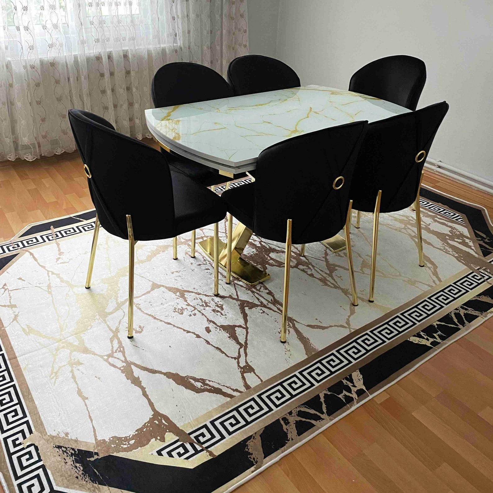 Gold Carpet, Modern Carpet, Gold Area Rugs, Gold Marble Pattern Carpet ...