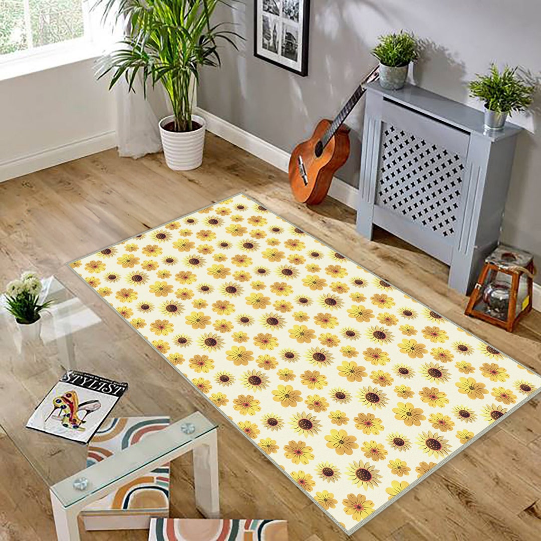 Daisy Rug, Floral Carpet, Rose Pattern Carpet, Leafy Carpet, Daisy ...