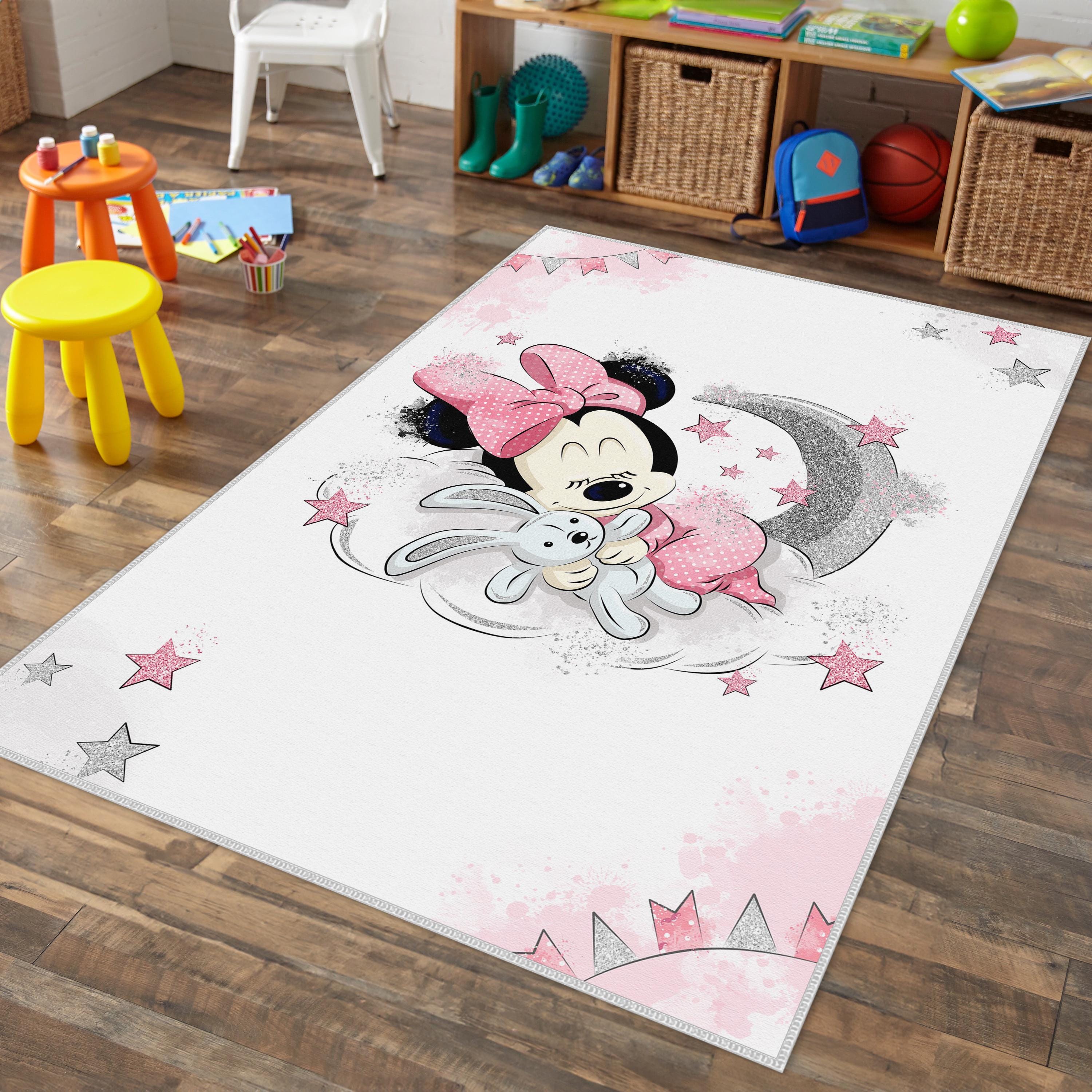 Baby Minnie Mouse Rug,sleeping Minnie Rug,baby Play Mat,washable Round ...