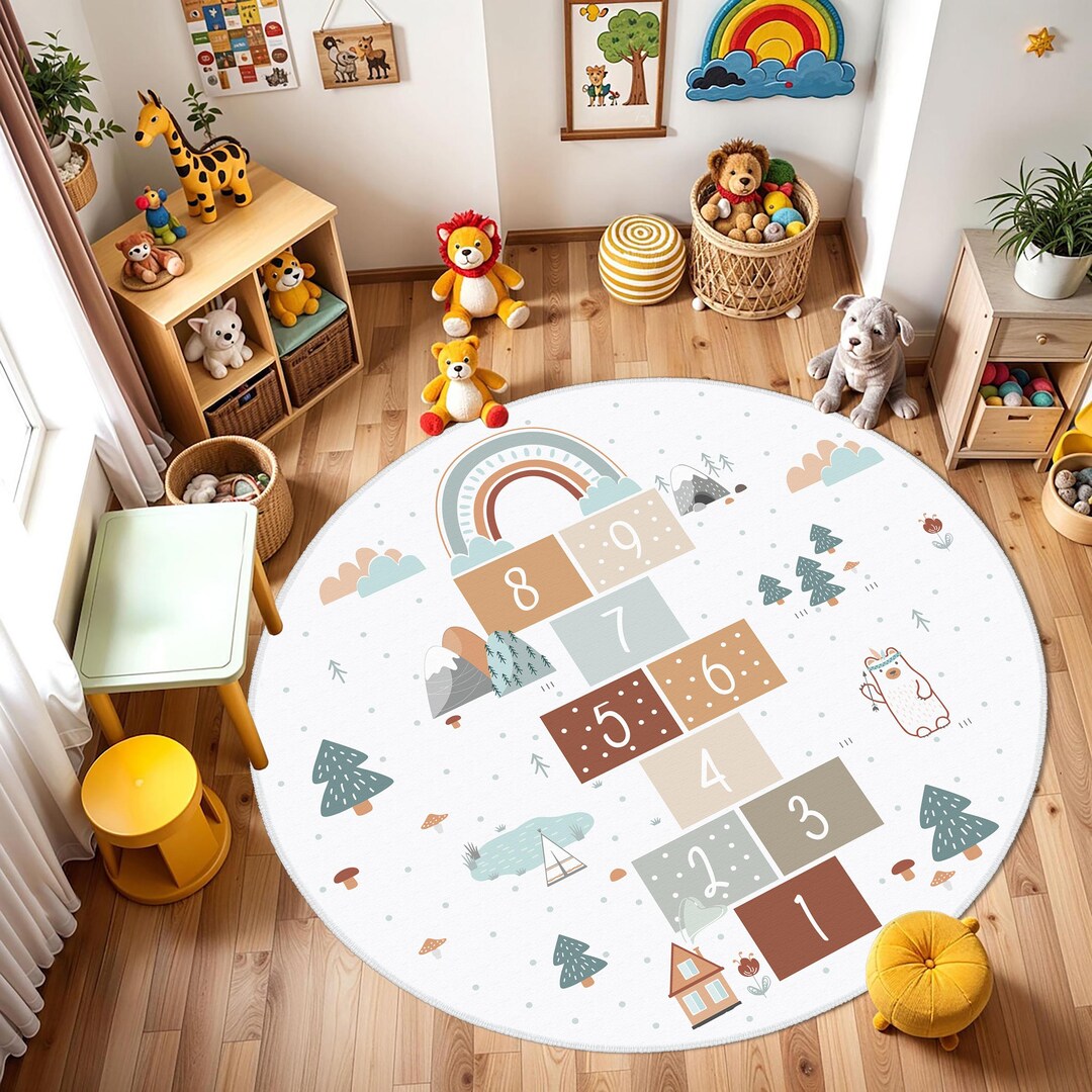 Hopscotch Kids Play Mat, Learning Number Kids Mat, Educational Kid's ...
