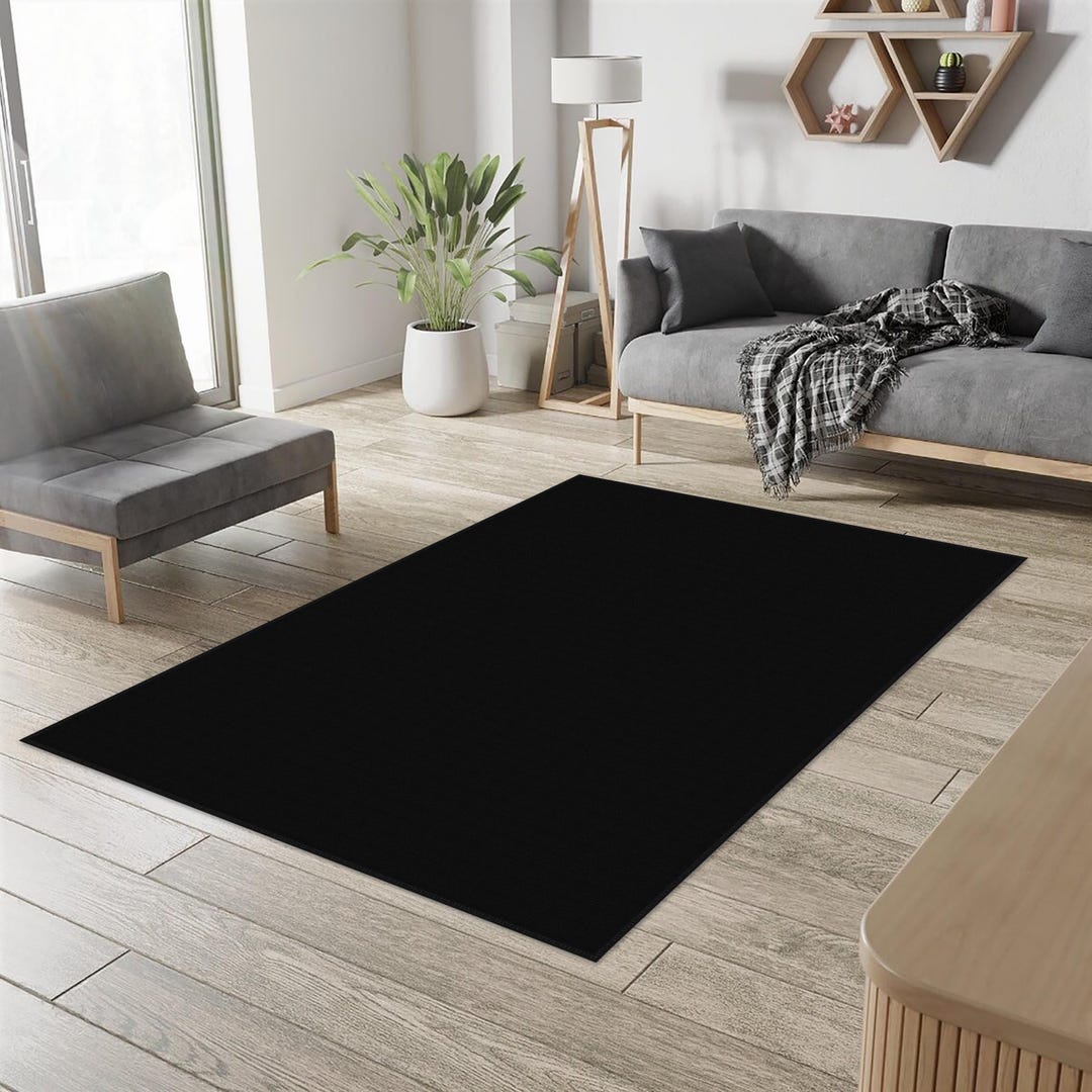 Black Rug, Black Carpet, Black Pattern Rug, Black Living Room Rug ...